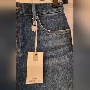 Good American | Shorts | Good American Dark Blue Highrise Jean Shorts ...